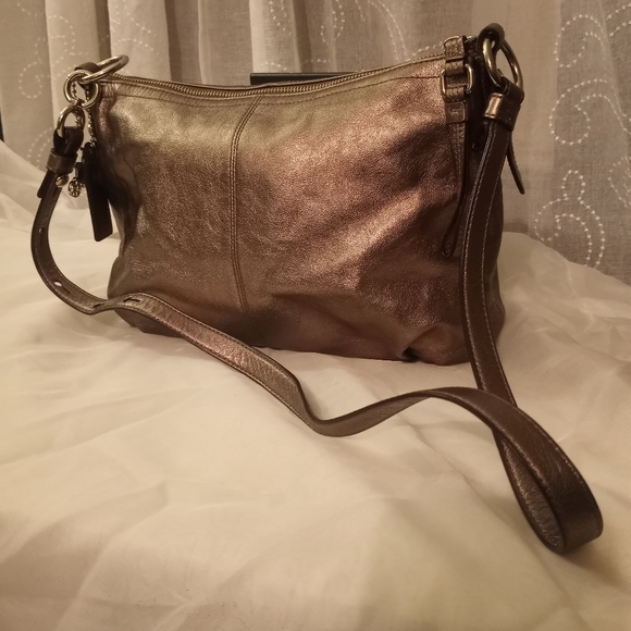 Coach | Bags | Coach Silver Metallic Handbag | Poshmark